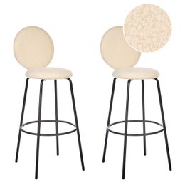Beliani BARST&Uuml;HLEN 2er-Set Hellbeige Emery