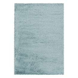 KADIMA DESIGN HOCHFLORTEPPICH SALZACH, einfarbig, Blau, 80 x 150 cm