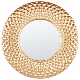 Beliani WANDSPIEGEL Metall gold rund 60 cm Combe