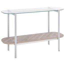 Beliani KONSOLENTISCH Silber/Heller Holzfarbton Lovell