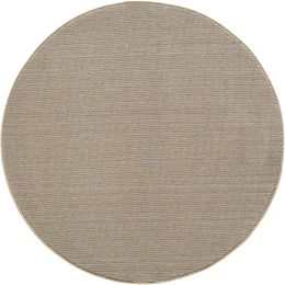 KADIMA DESIGN TEPPICH Flachgewebe CIMA in Beige, einfarbig, &Oslash; 160 cm
