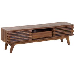 Beliani TV-M&Ouml;BEL Dunkelbraun DETROIT 35/149/44 cm