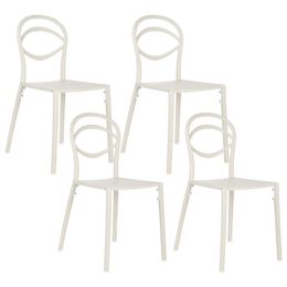 Beliani GARTENSTUHL 4er-Set Cremewei&szlig; Covolo