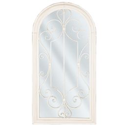 Beliani WANDSPIEGEL wei&szlig; Fensteroptik 49/97 cm Campel