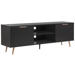 Beliani TV-M&Ouml;BEL Schwarz, Gold INDIO 40/166/57 cm