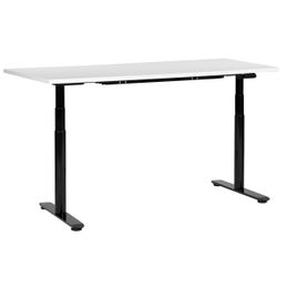 Beliani SCHREIBTISCH wei&szlig;schwarz 160/72 cm elektrisch h&ouml;henverstellbar Destin IV