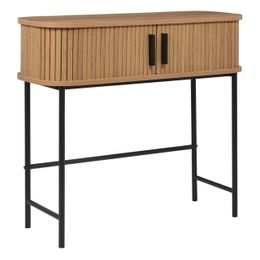 Beliani KONSOLENTISCH helles Holz/schwarz Bradley