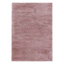 KADIMA DESIGN HOCHFLORTEPPICH SALZACH, einfarbig, Rosa, 120 x 170 cm