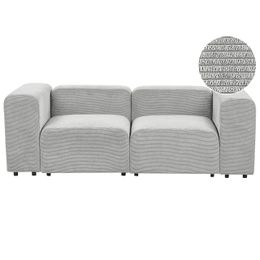 Beliani 2-SITZER-SOFA Cord grau Falsterbo