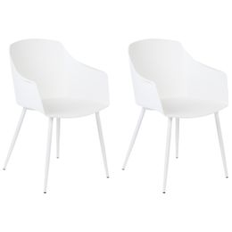 Beliani ESSZIMMERSTUHL 2er-Set Kunststoff Wei&szlig; Fonda