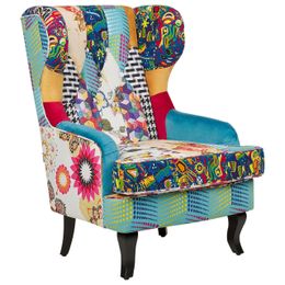 Beliani SESSEL Patchwork mehrfarbig/blau Molde