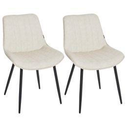 Beliani ESSZIMMERSTUHL 2er-Set Kunstleder Helles Beige Dubrovnik