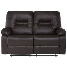 Beliani 2-SITZER-SOFA Kunstleder Braun Bergen