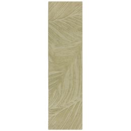 KADIMA DESIGN WOLLTEPPICH LEVEN, floral, Gr&uuml;n-Beige, 60 x 230 cm