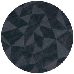 KADIMA DESIGN TEPPICH aus Wolle DEBEN in Anthrazit, geometrisch-abstrakt, &Oslash; 160 cm