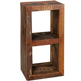 KADIMA DESIGN REGAL Massivholz Mango Cubeform Vintage EWA, Braun 45x35x90 cm