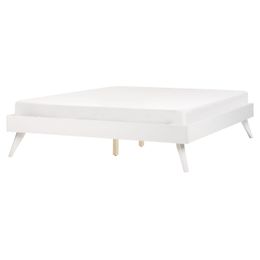 Beliani BETT mit Lattenrost 160x200 cm Wei&szlig; Berric