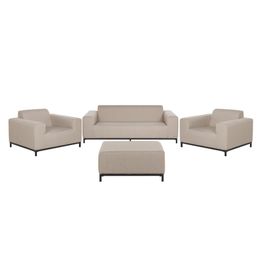Beliani LOUNGE SET 5-Sitzer beige/schwarzes Gestell Rovigo