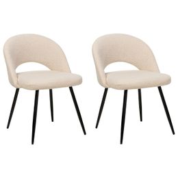 Beliani ESSZIMMERSTUHL 2er-Set Polyester Beige Onaga