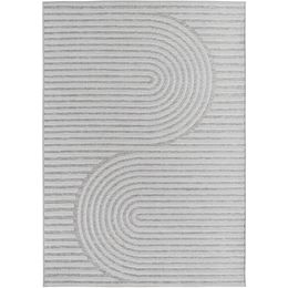 KADIMA DESIGN TEPPICH Outdoor VENTOUX in Grau, im Boho-Stil, 240 x 340 cm
