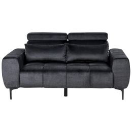 Beliani 2-SITZER-SOFA Samtstoff schwarz Vegamo