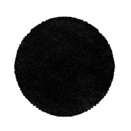 KADIMA DESIGN TEPPICH Hochflor SPREE in Schwarz, einfarbig, &Oslash; 200 cm