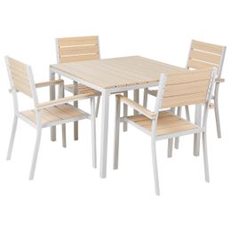 Beliani GARTENM&Ouml;BEL SET 4-Sitzer Kunstholz beige Prato