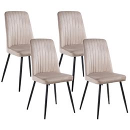 Beliani ESSZIMMERSTUHL 4er-Set Beige Kirby