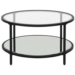 Beliani COUCHTISCH Glas/Metall schwarz 70 cm Birney