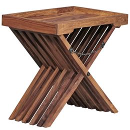 KADIMA DESIGN BEISTELLTISCH &ndash; Klappbar Massivholz 60x57 cm mit Tablett