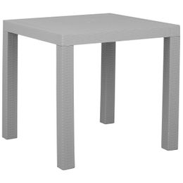 Beliani GARTENTISCH Rattanoptik hellgrau 80/80 cm Fossano