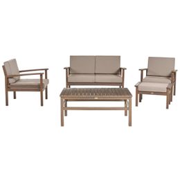 Beliani LOUNGE-SET 4-sitzer Akazienholz dunkelbraun Manila