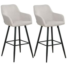 Beliani BARSTUHL 2er-Set Samtstoff taupe Casmalia