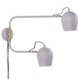 Beliani WANDLAMPE Grau/Wei&szlig;/Messing Estrella