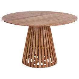 Beliani ESSTISCH Akazienholz dunkelbraun 120 cm Mesilla