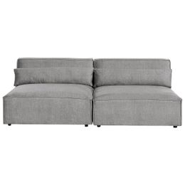Beliani 2-SITZER-SOFA grau ohne Armlehnen Hellnar