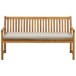 Beliani GARTENBANK zertifiziertes Holz hellbraun Auflage taupe 160 cm Vivara