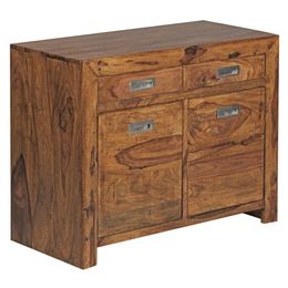 KADIMA DESIGN SIDEBOARD &ndash; Massivholz, 90 cm, 2 T&uuml;ren, Schubladen, viel Stauraum