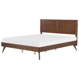 Beliani HOLZBETT 180/200cm Dunkler Holzfarbton Istres