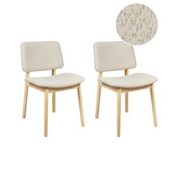 Beliani ESSZIMMERSTUHL 2er-Set Cremewei&szlig; Blane