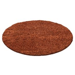KADIMA DESIGN HOCHFLORTEPPICH RHEIN, einfarbig, aus Polypropylen, Terrakotta, &Oslash; 160 cm