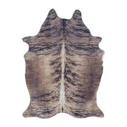 KADIMA DESIGN TEPPICH Flachgewebe GASTEIN in Braun, in Rindsleder-Optik, aus Polyester, 100 x 135 cm