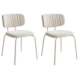 Beliani ESSZIMMERSTUHL 2er-Set Hellbeige Irins