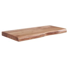 KADIMA DESIGN WANDREGAL Akazienholz Baumkante Rustikal, Beige 60x26x4 cm