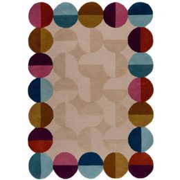 KADIMA DESIGN WOLLTEPPICH HALLEIN, geometrisch, Beige-Bunt, 160 x 230 cm