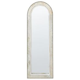 Beliani WANDSPIEGEL Mangoholz cremewei&szlig; 31/91 cm Sarry