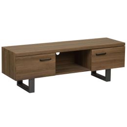 Beliani TV-M&Ouml;BEL Dunkelbraun, Grau TIMBER 41/140/47 cm