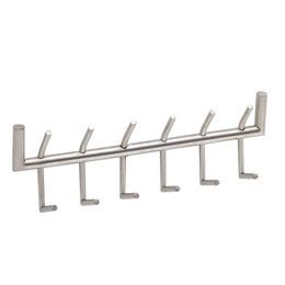 KADIMA DESIGN WANDGARDEROBE Metall Silber Modern 60x19x10 cm mit 12 Haken