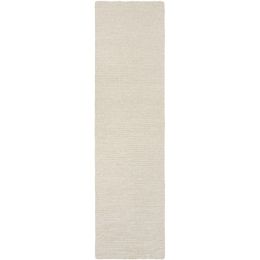 KADIMA DESIGN WOLLTEPPICH ALNE, einfarbig, Creme, 80 x 230 cm