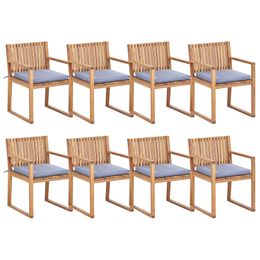 Beliani GARTENSTUHL 8er Set Blau Sassari II